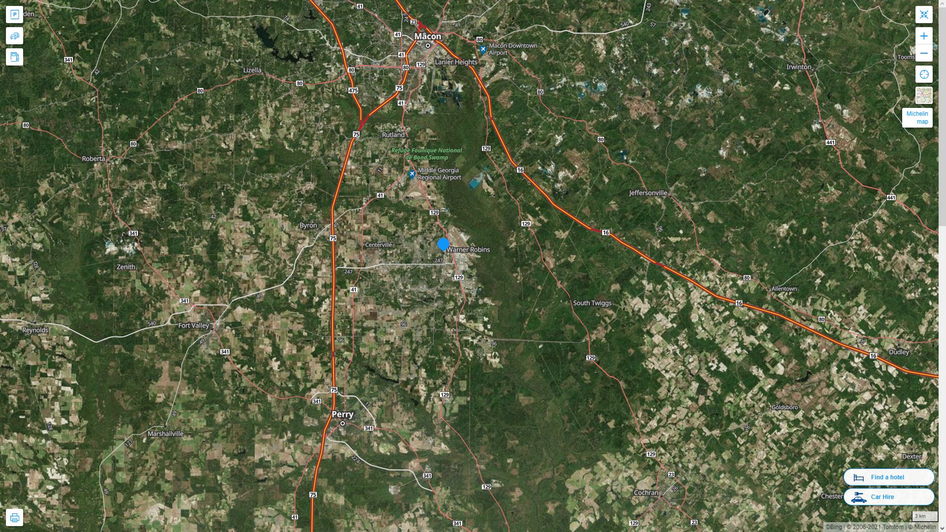 Warner Robins, Georgia Map
