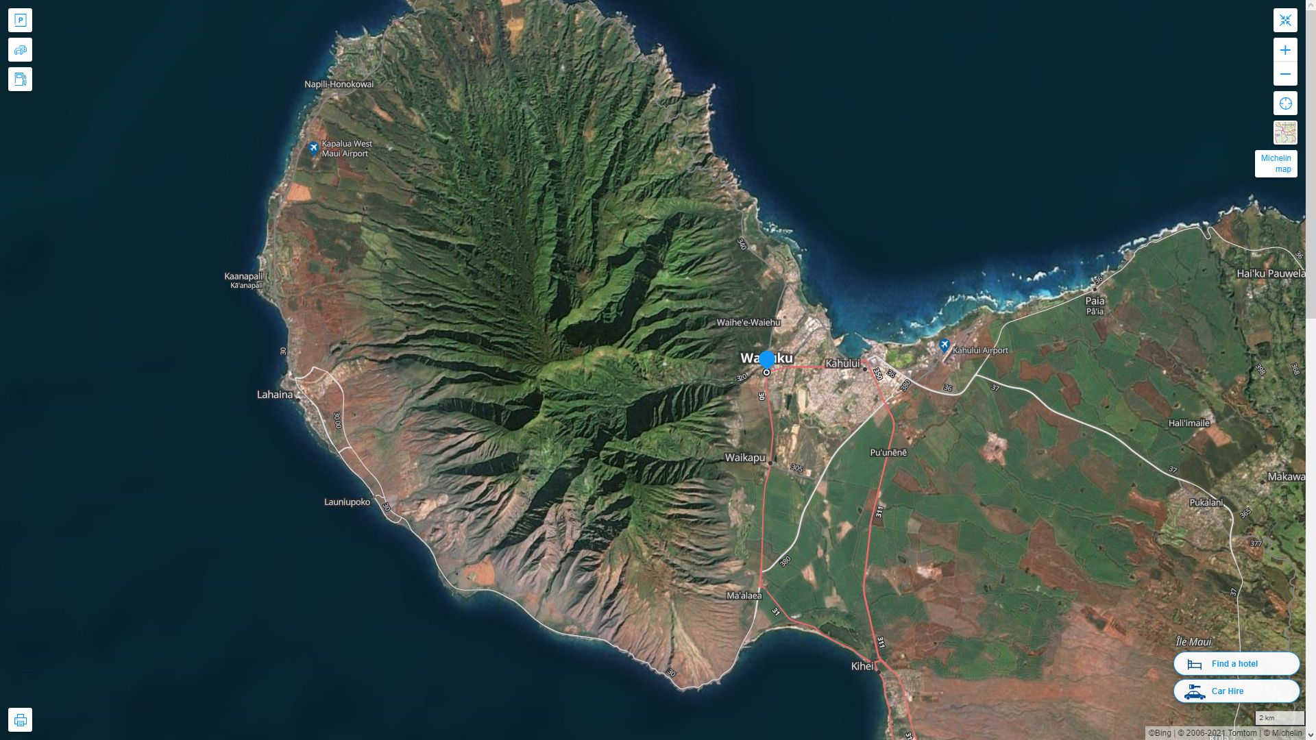 Wailuku, Hawaii Map