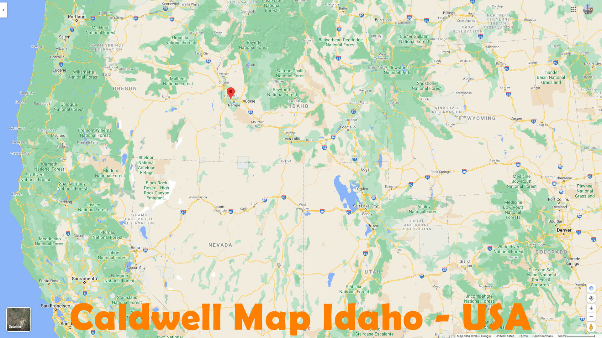 Caldwell, Idaho Map