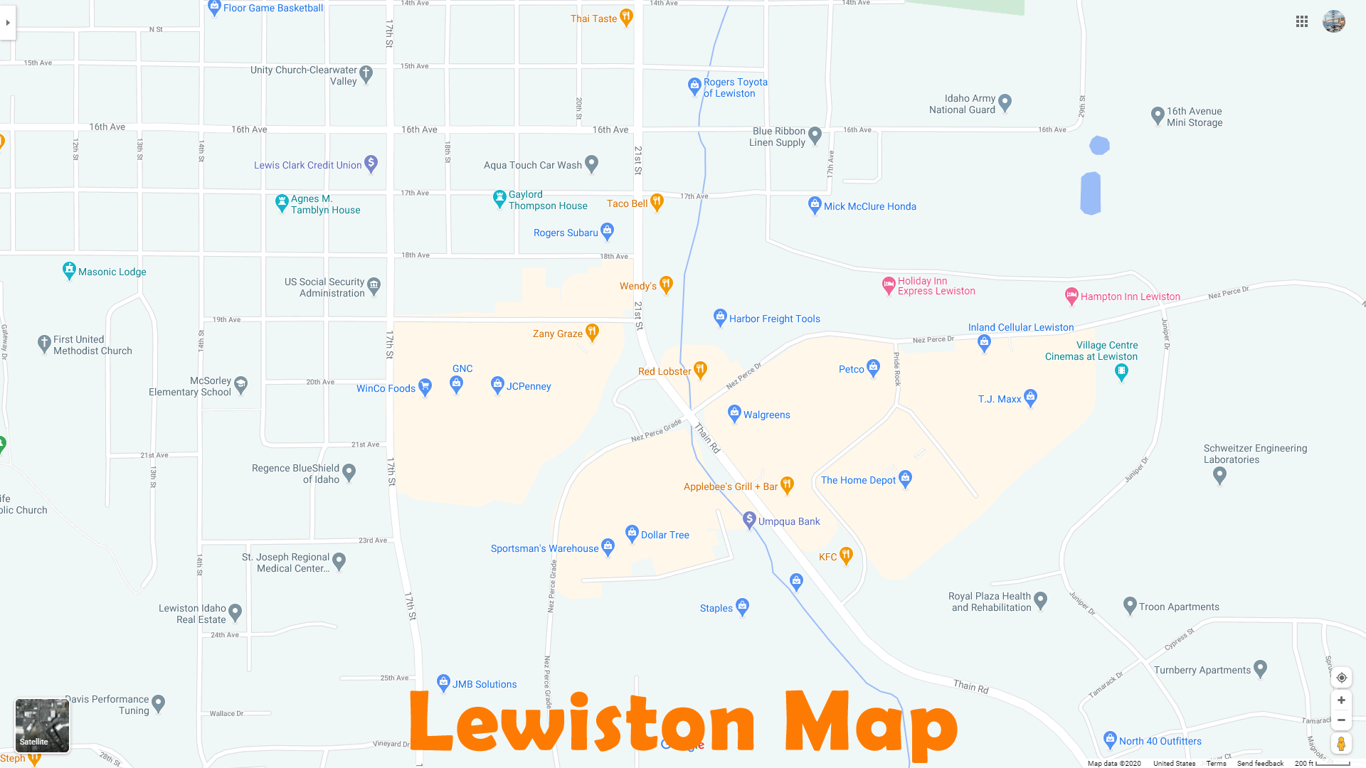 Lewiston, Idaho Map