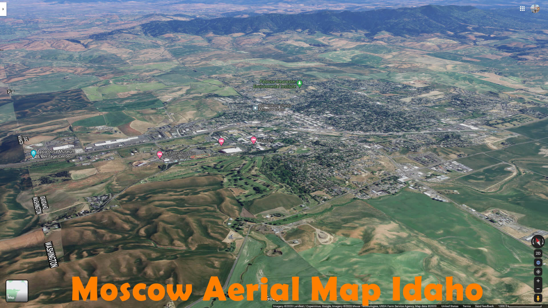 Moscow, Idaho Map