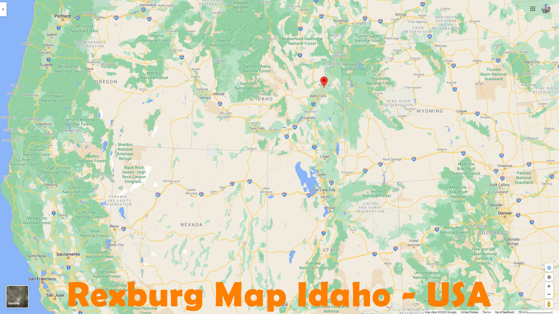 Rexburg, Idaho Map