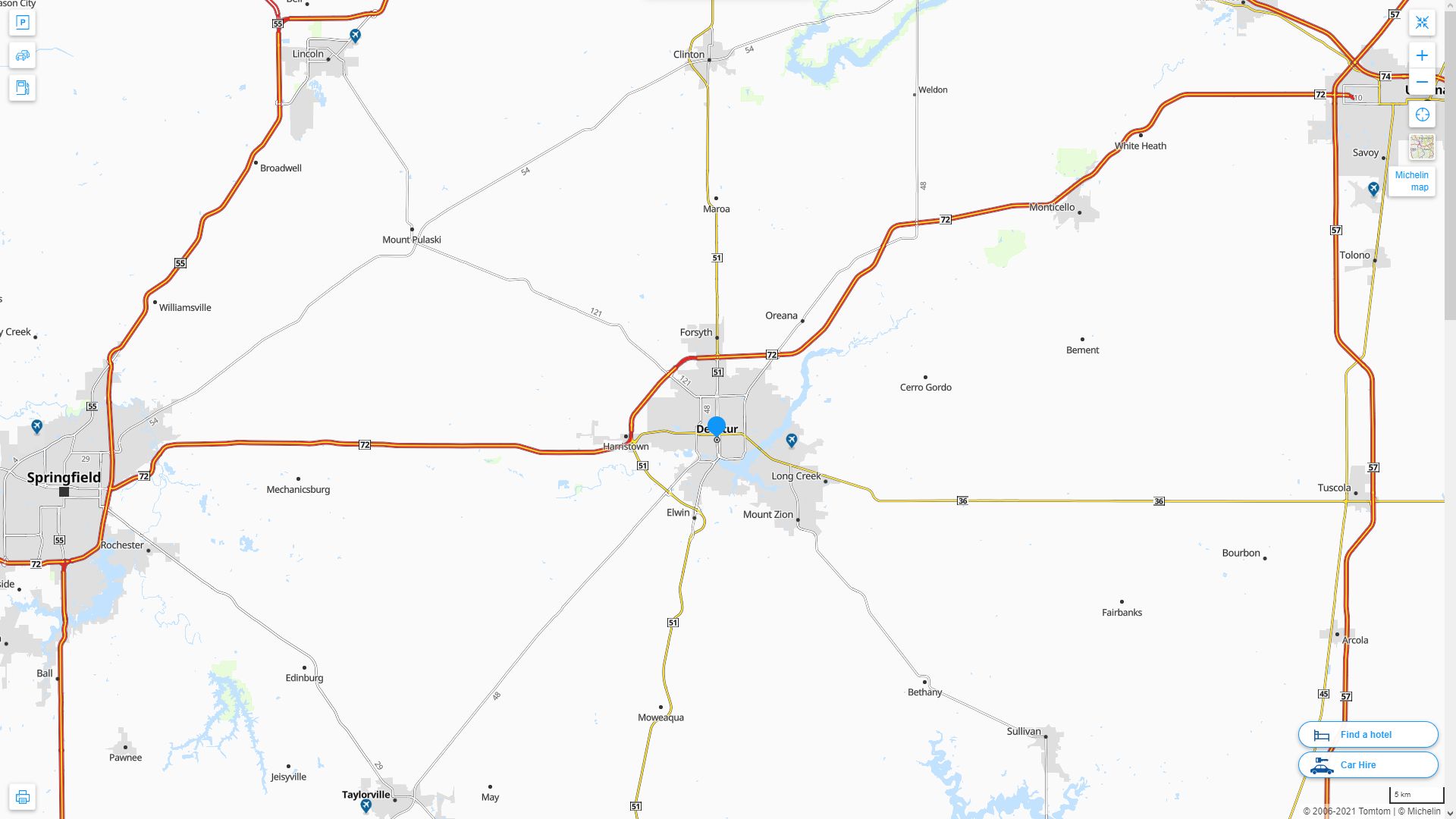 Decatur, Illinois Map