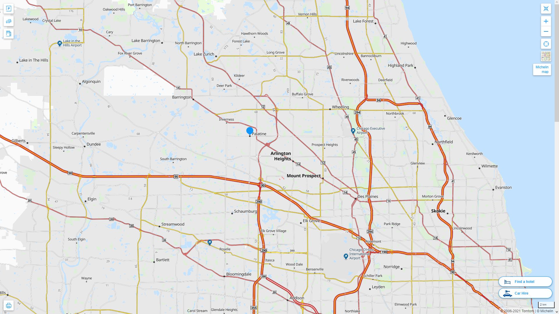 Palatine, Illinois Map