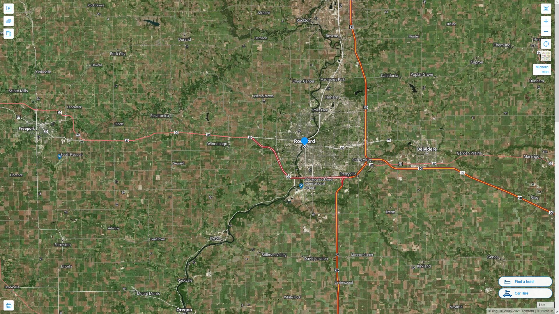 Rockford, Illinois Map