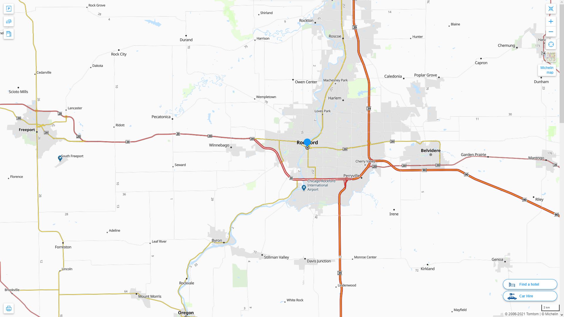 Rockford, Illinois Map