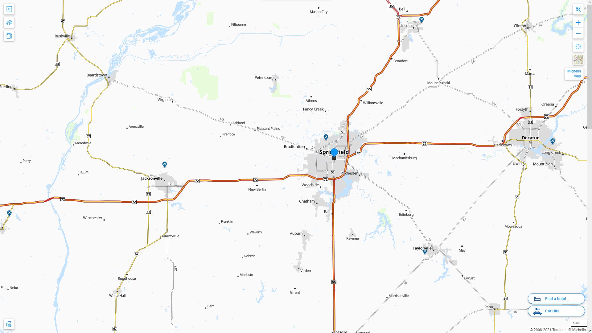 Springfield, Illinois Map
