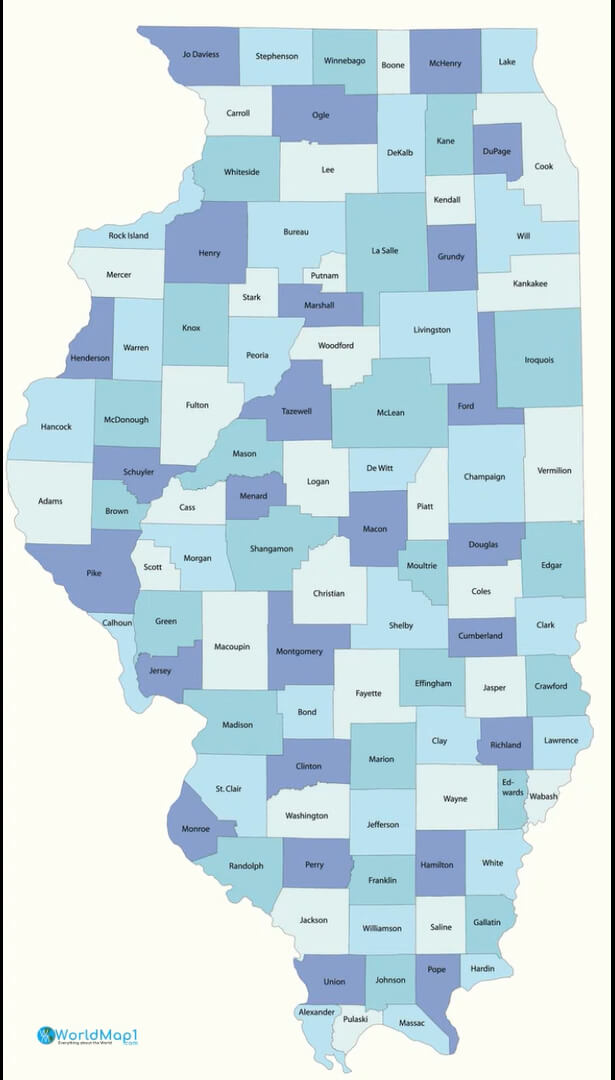 High Detailed Illinois Map