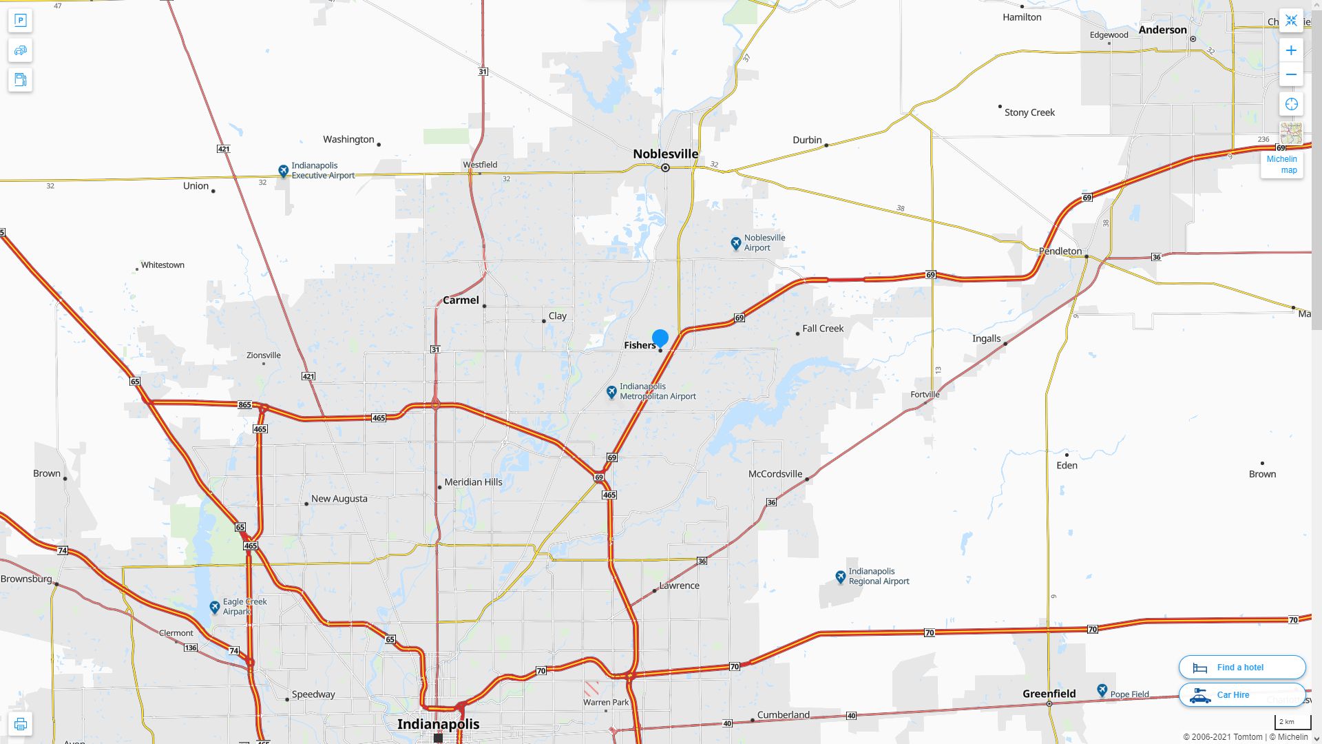 Fishers, Indiana Map