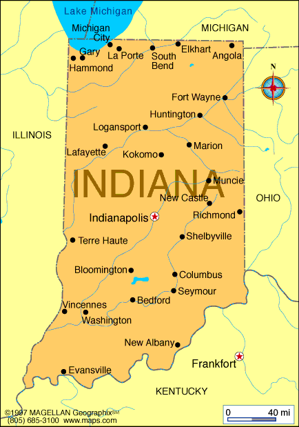 Indiana Political Map Indiana Political Map