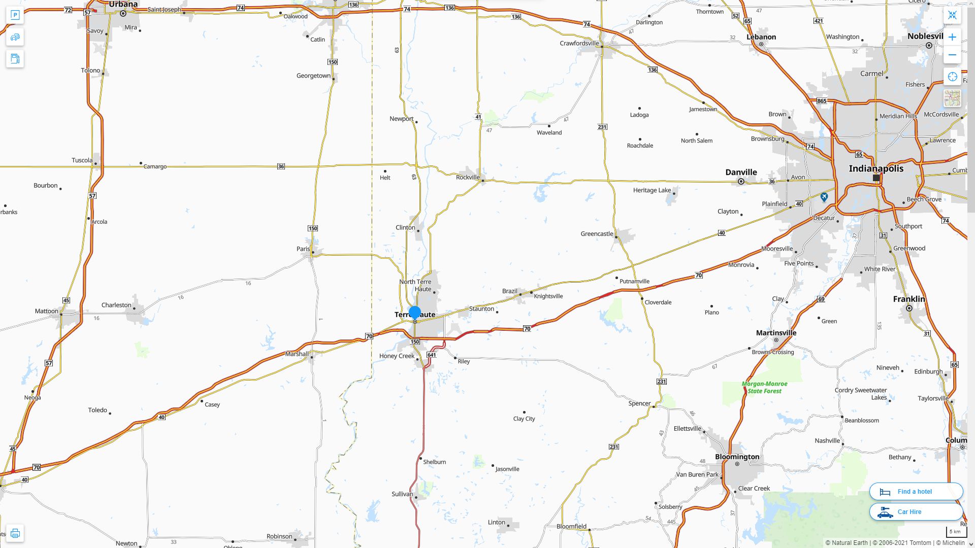 Terre Haute, Indiana Map