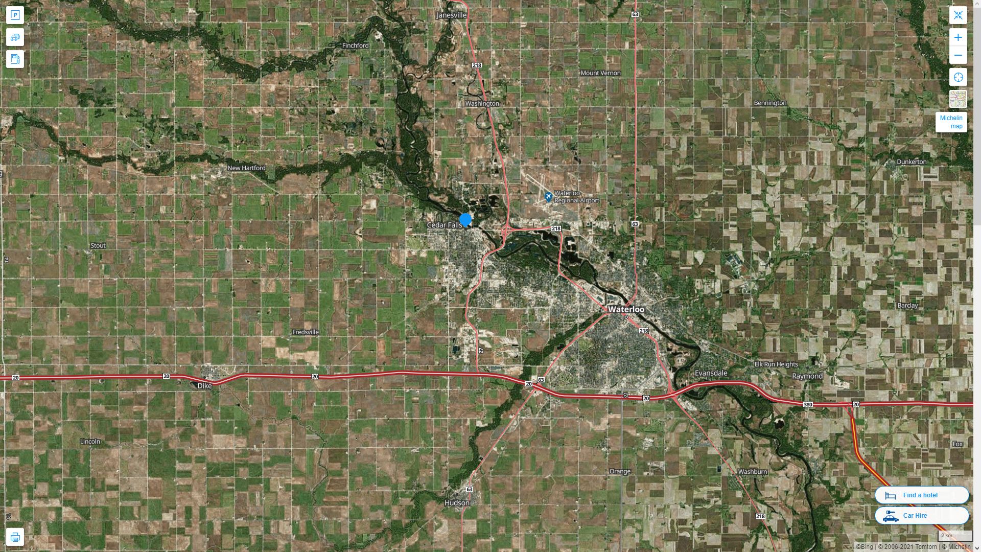 Cedar Falls, Iowa Map