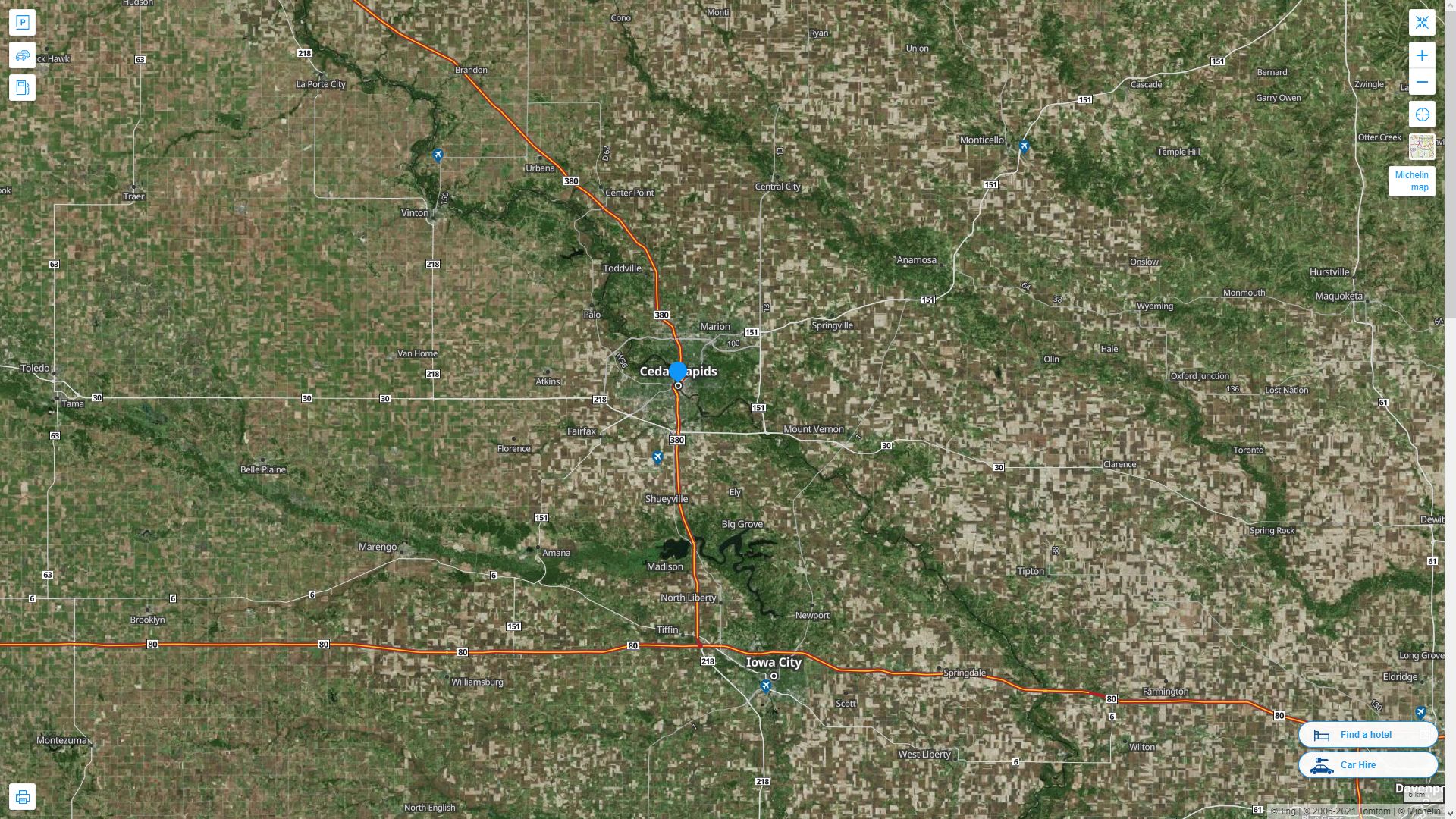 Cedar Rapids, Iowa Map