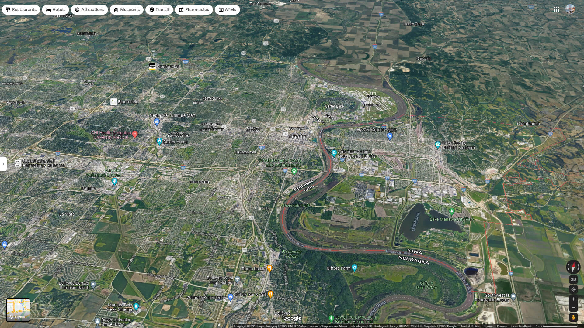 Council Bluffs, Iowa Map