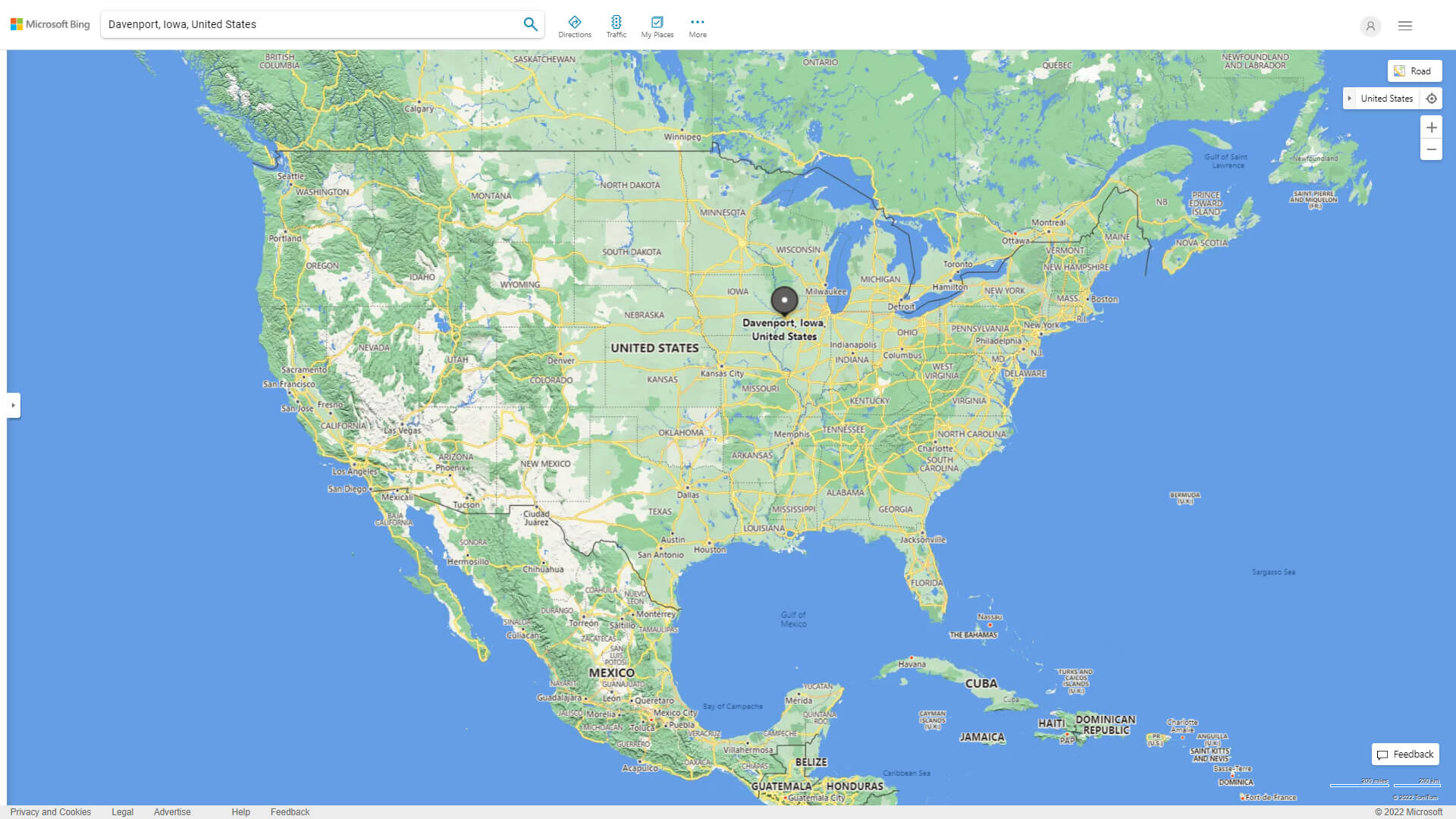 Davenport iowa Map - United States