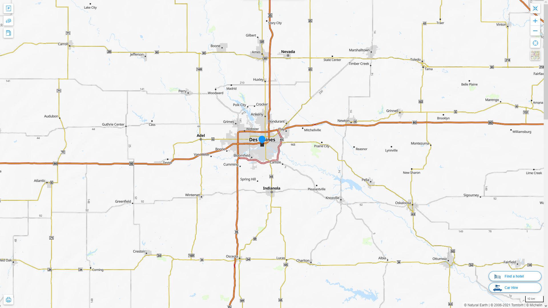Des Moines, Iowa Map