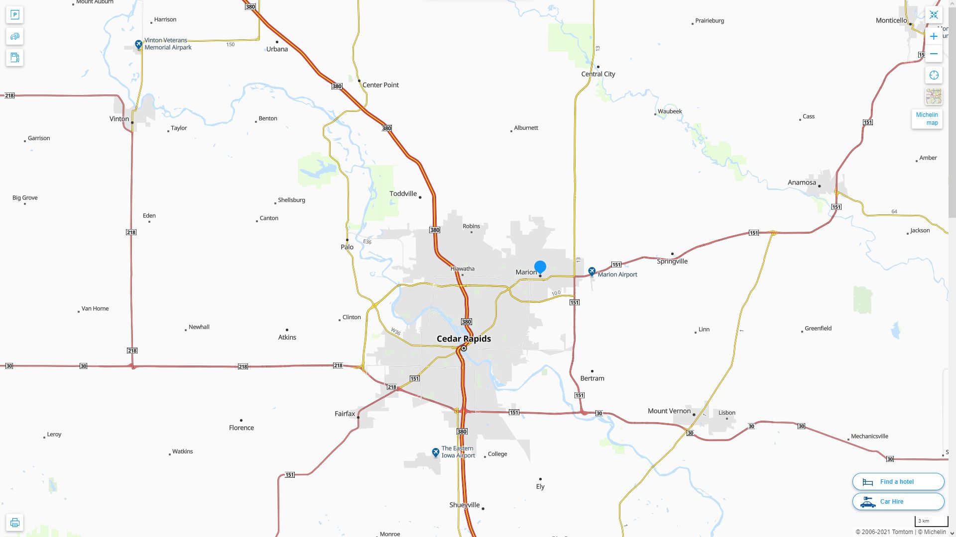 Marion, Iowa Map