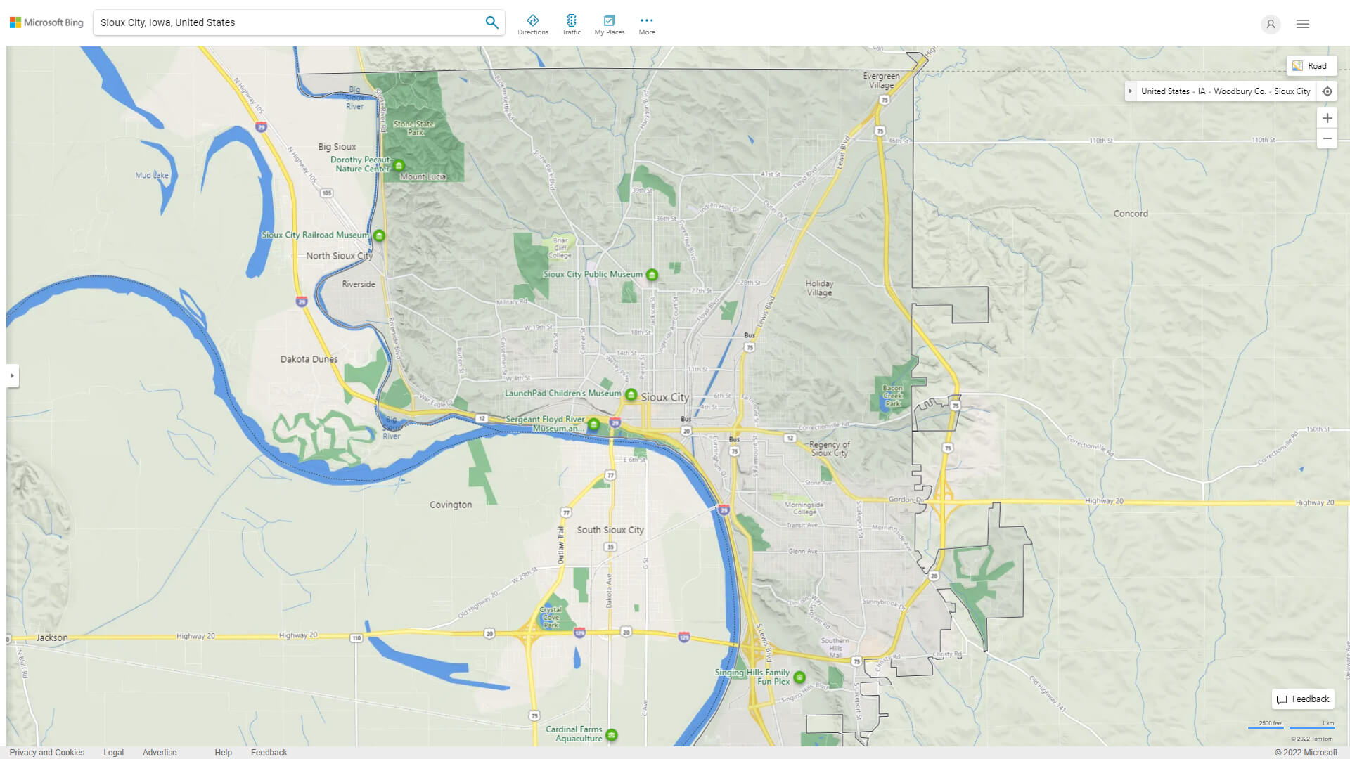 Sioux City, Iowa Map
