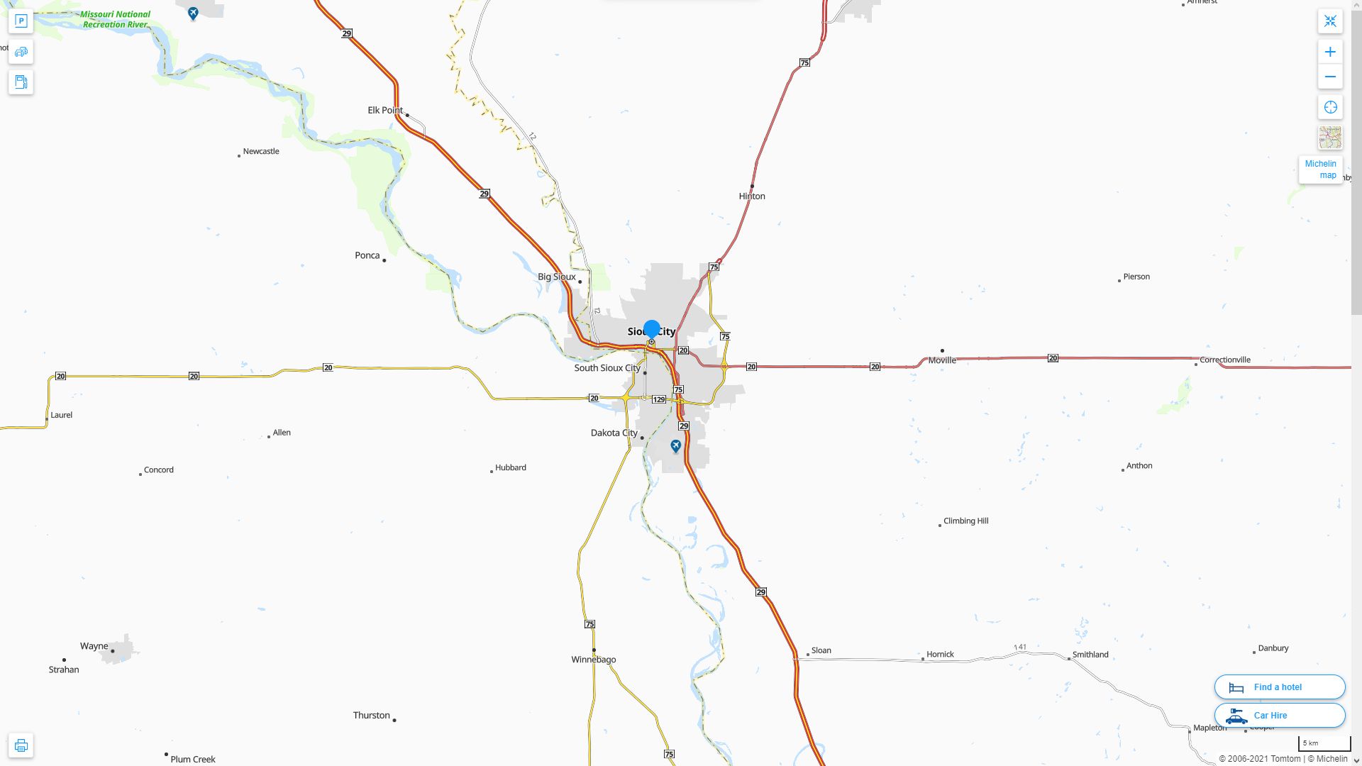 Sioux City, Iowa Map