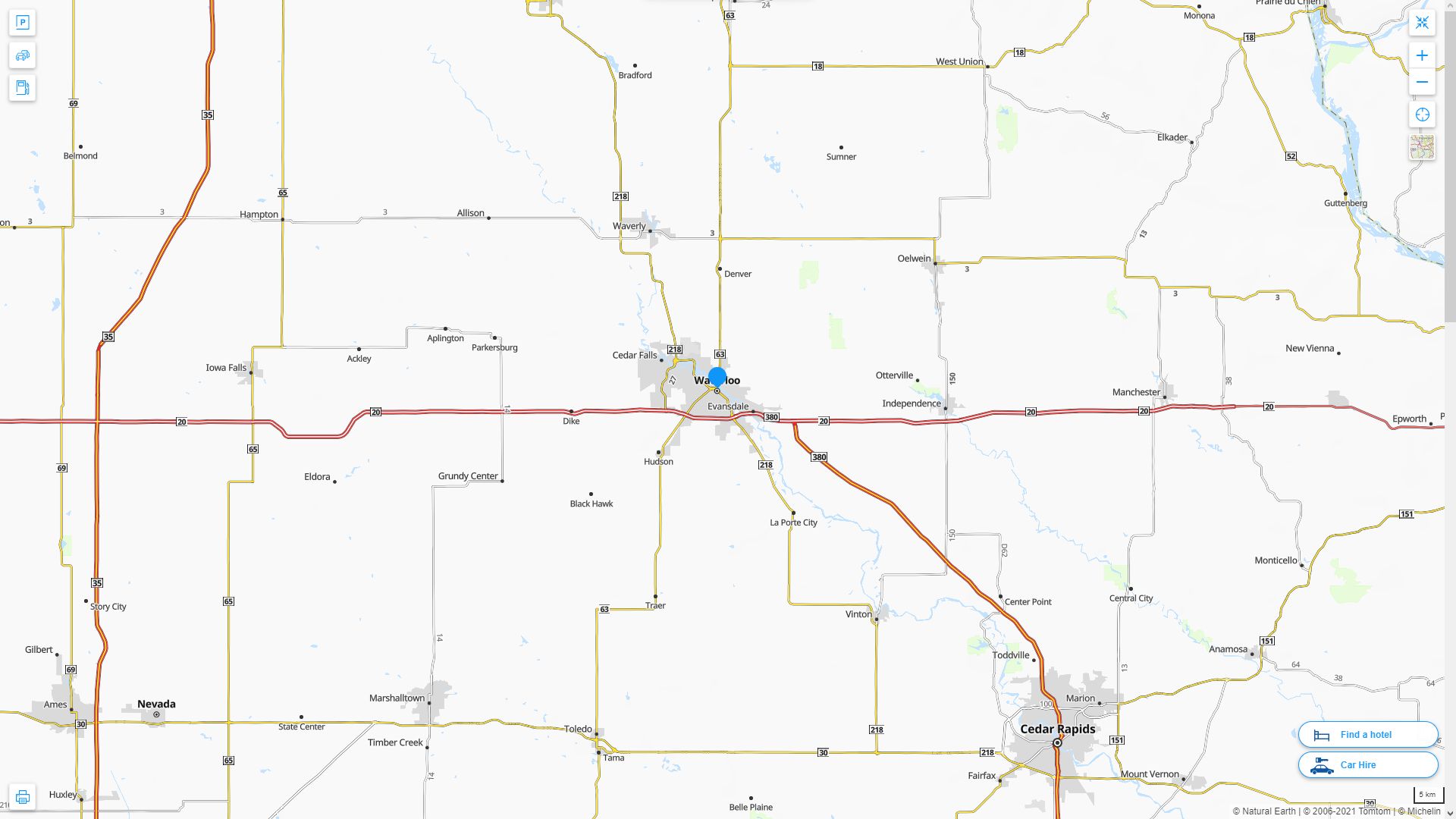 Waterloo, Iowa Map