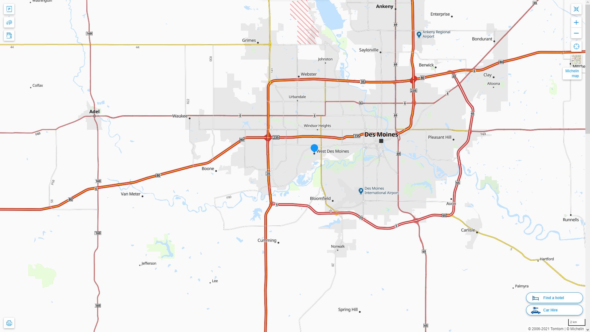West Des Moines, Iowa Map