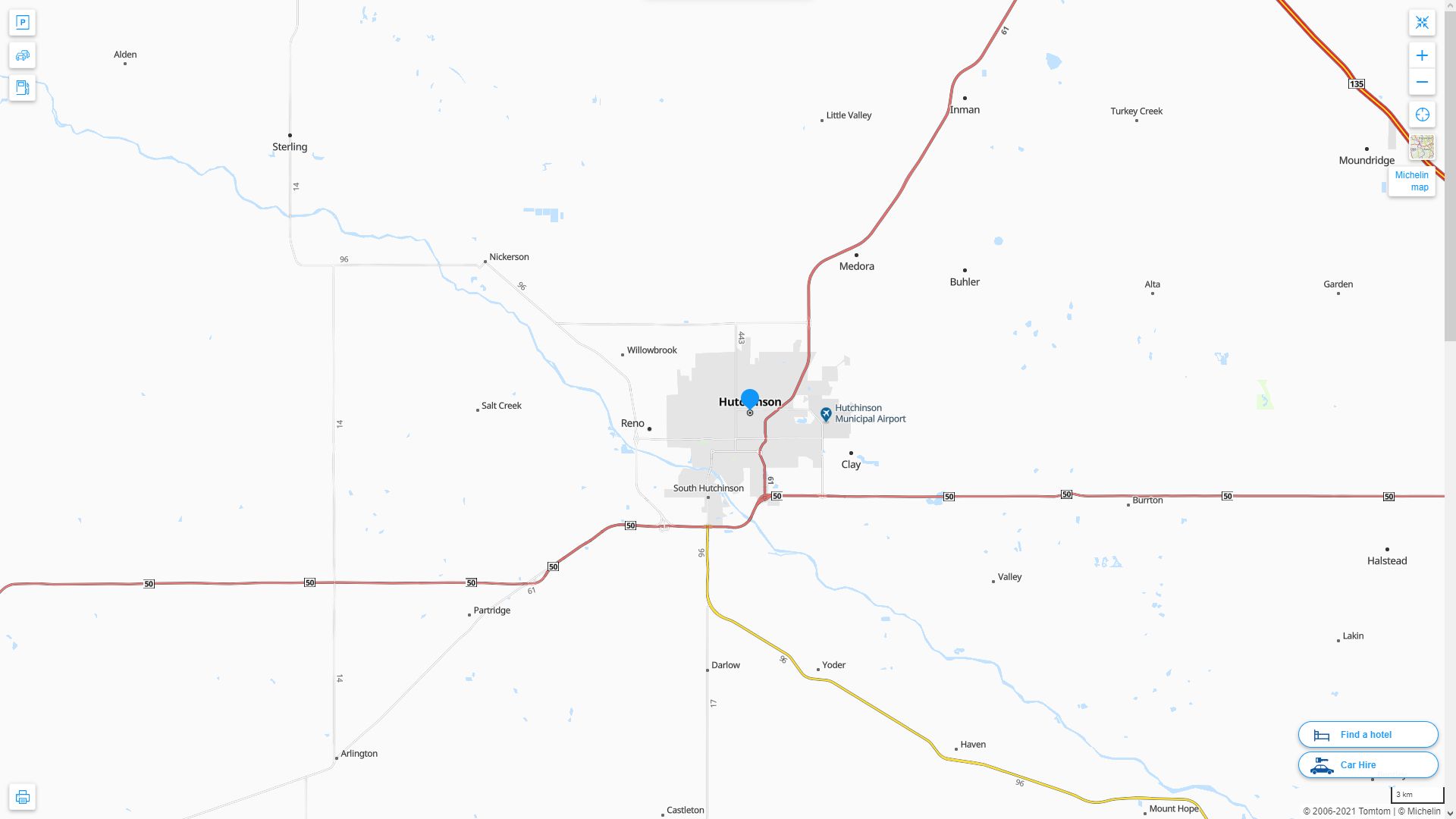 Hutchinson, Kansas Map