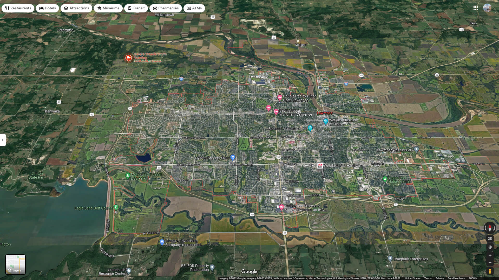 Lawrence, Kansas Map