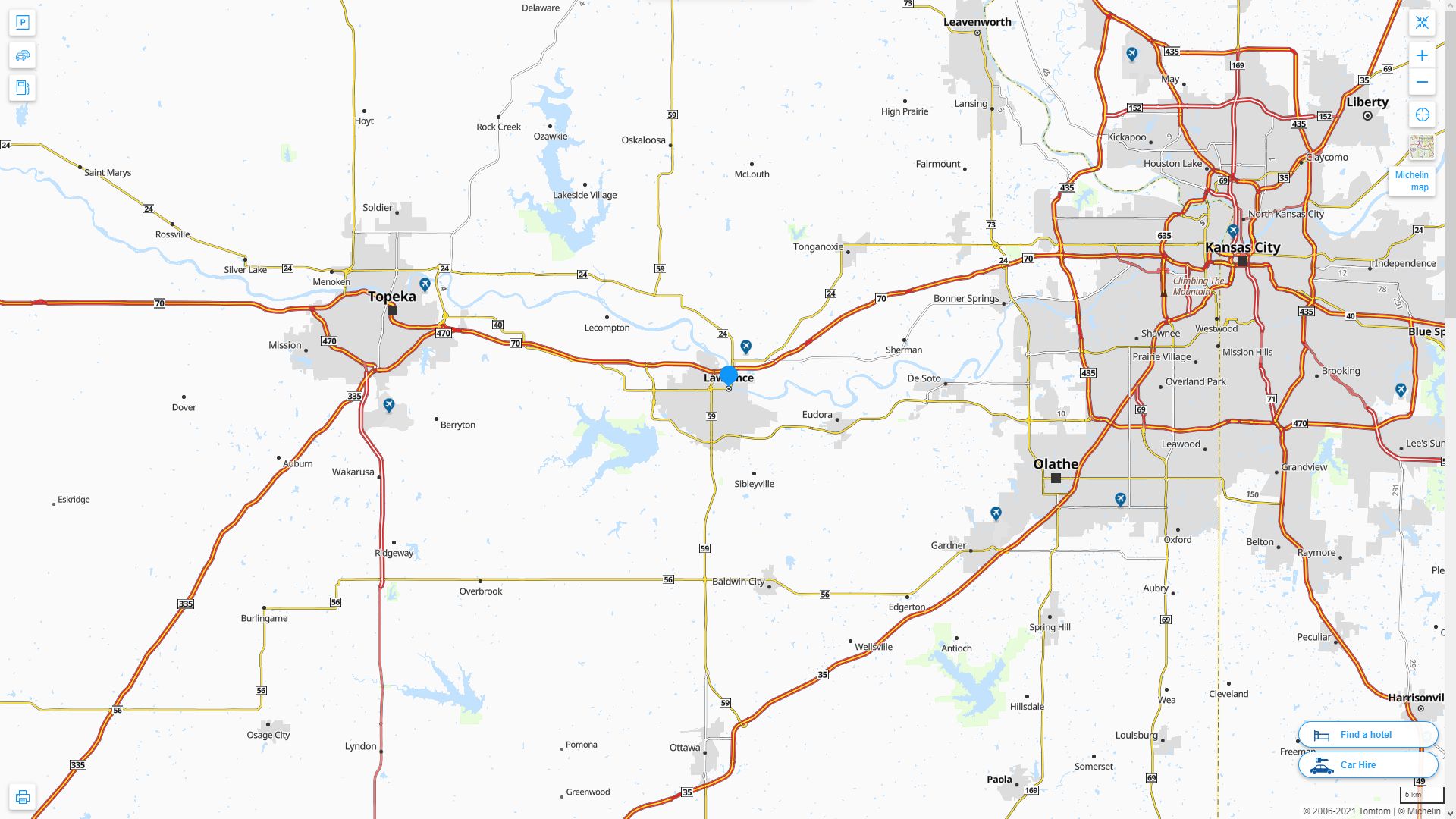 Lawrence, Kansas Map