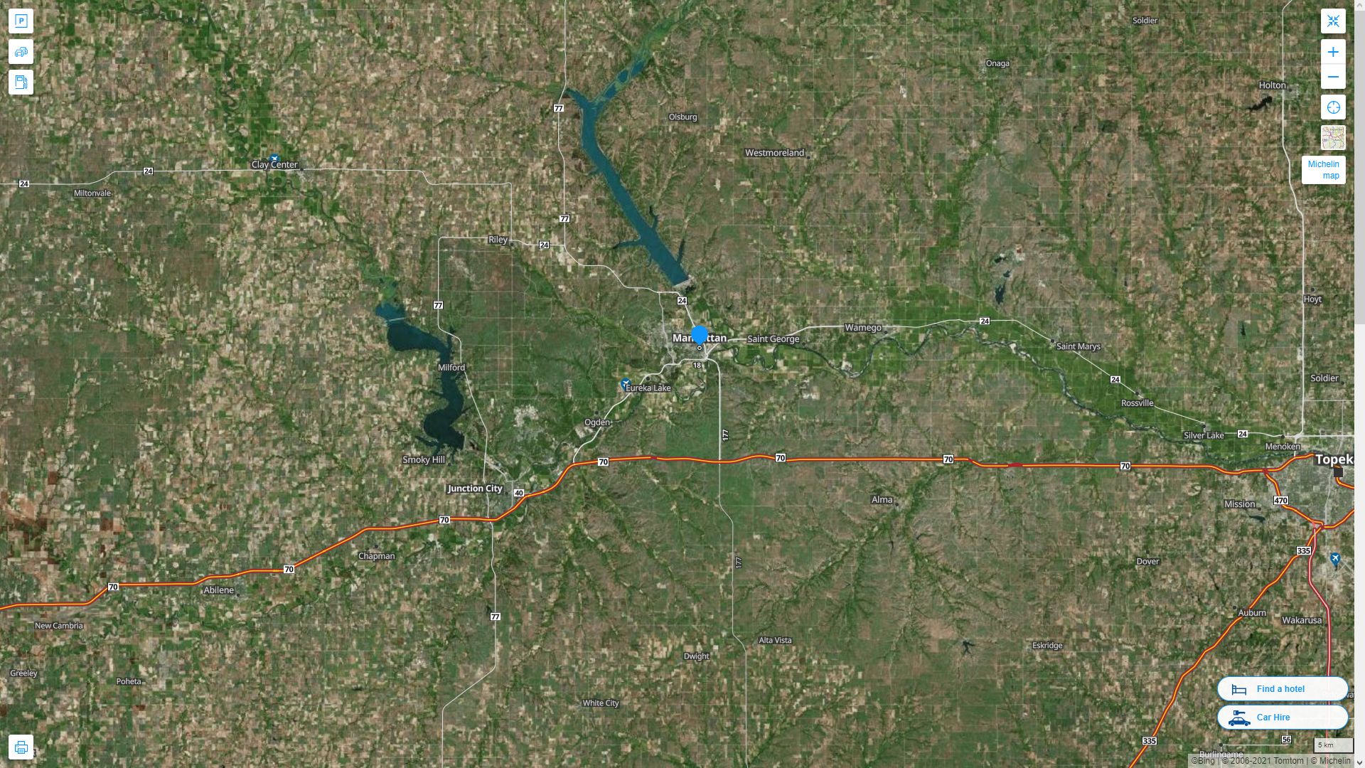 Manhattan, Kansas Map