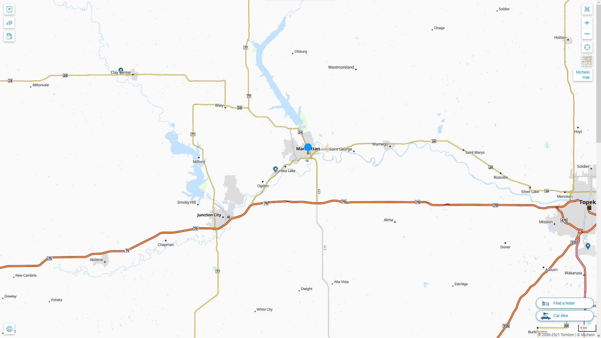 Manhattan, Kansas Map