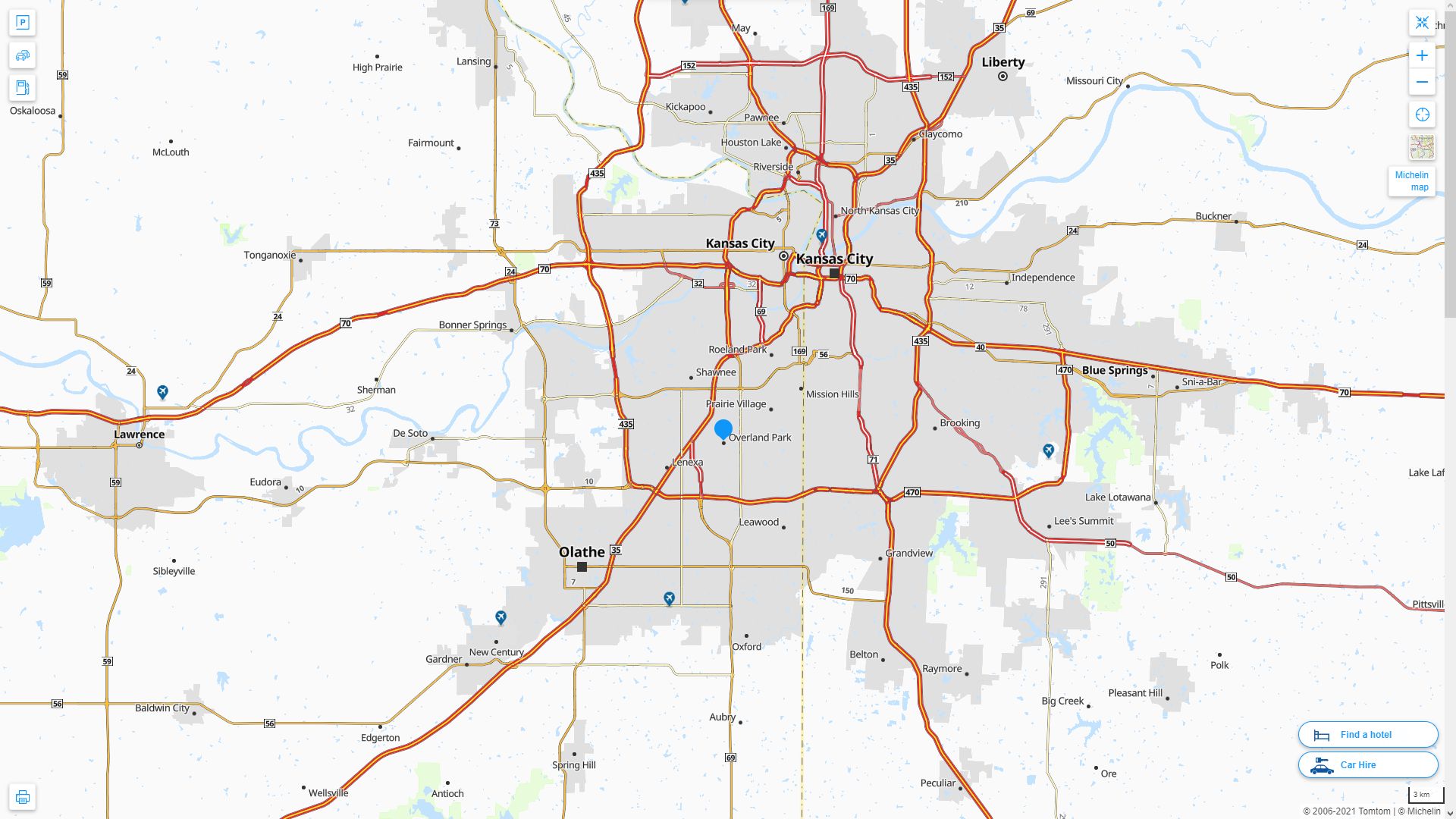 Overland Park, Kansas Map