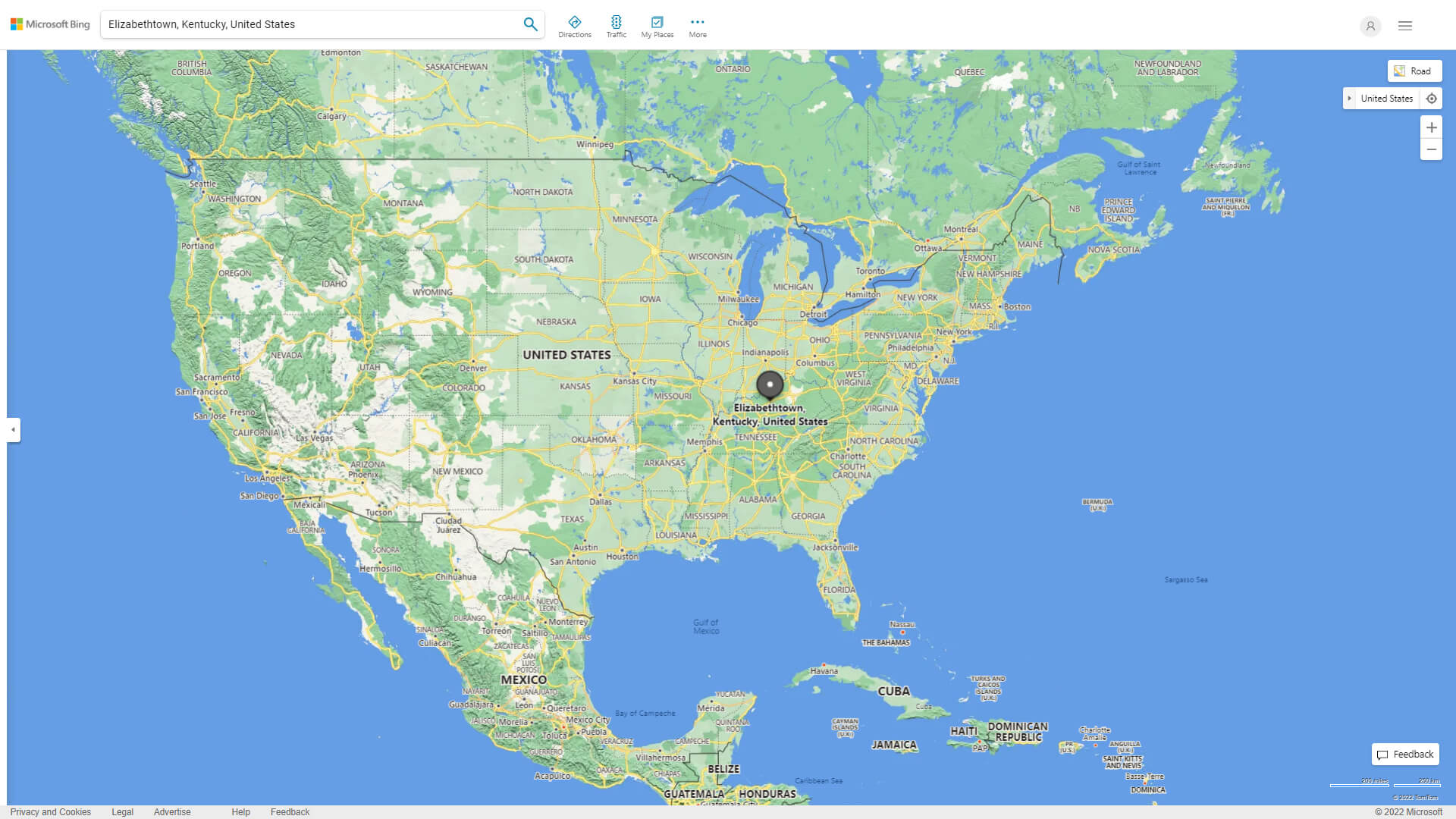 Elizabethtown, Kentucky Map