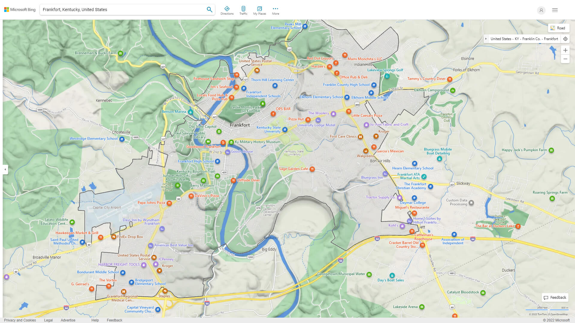 Frankfort, Kentucky Map