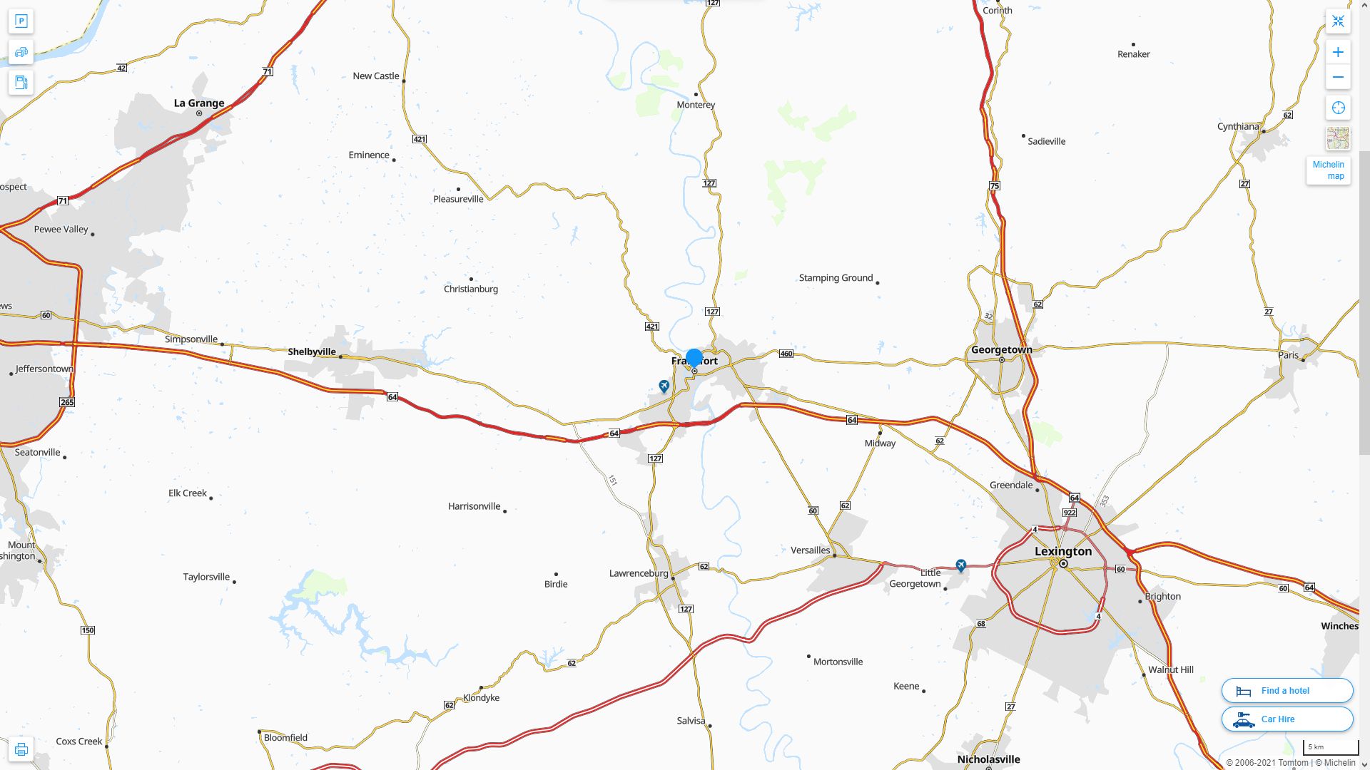 Frankfort, Kentucky Map