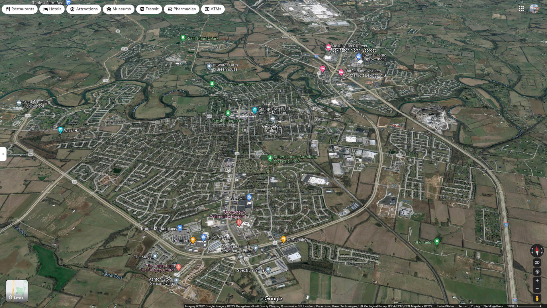 Georgetown, Kentucky Map