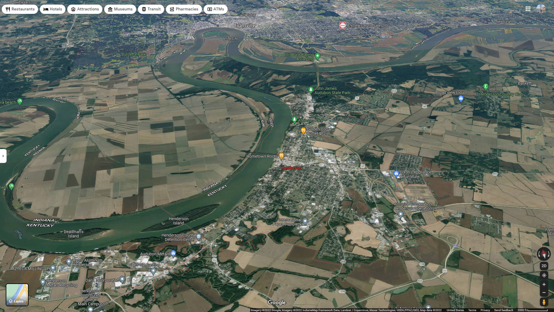 Henderson, Kentucky Map