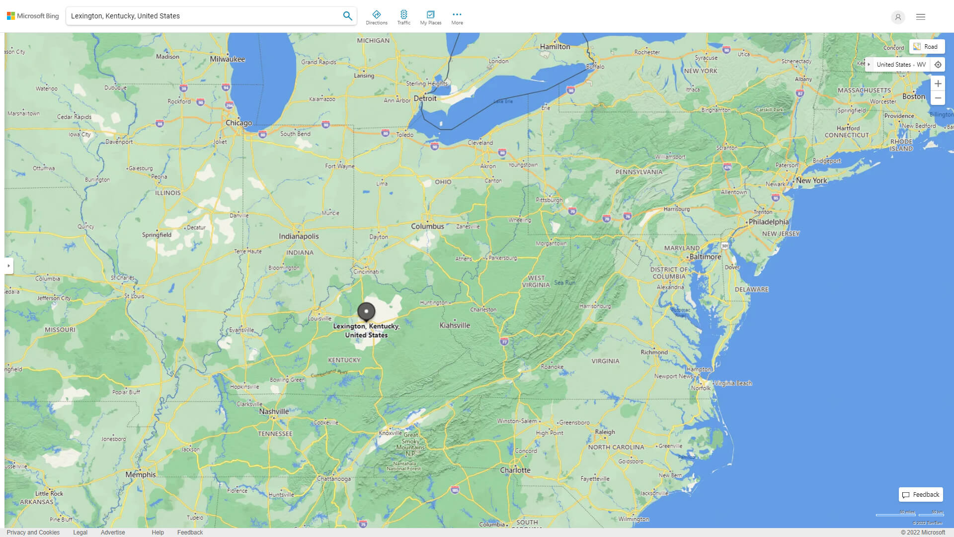 Lexington Fayette, Kentucky Map