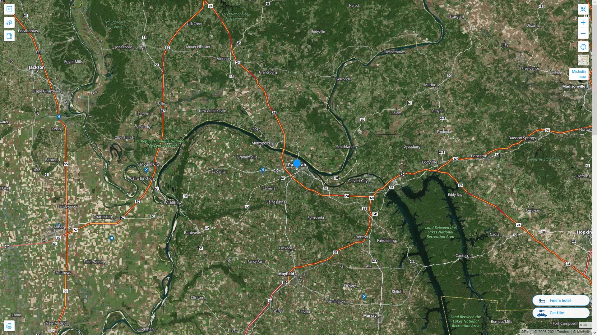 Paducah, Kentucky Map