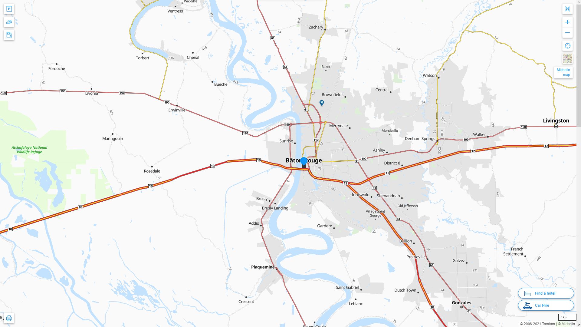 Baton Rouge, Louisiana Map