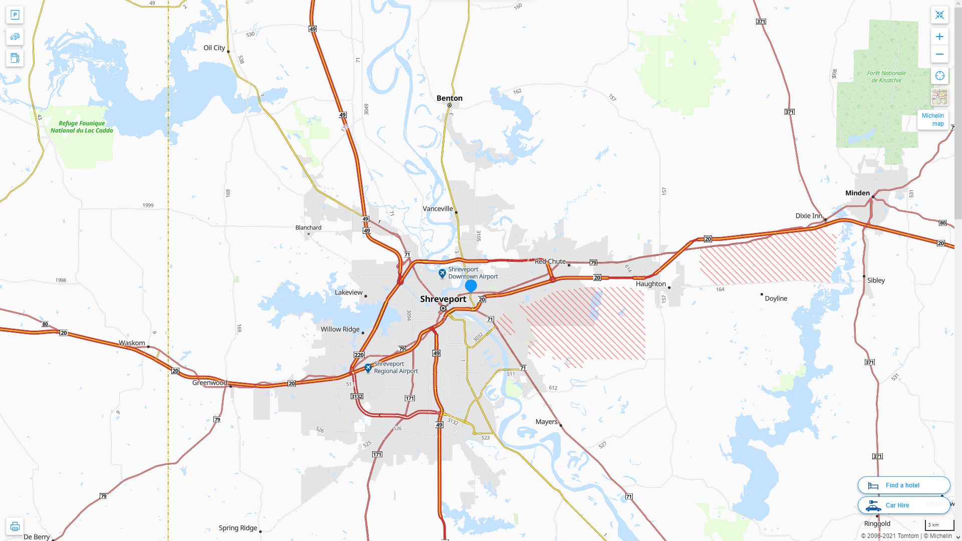 Bossier City, Louisiana Map