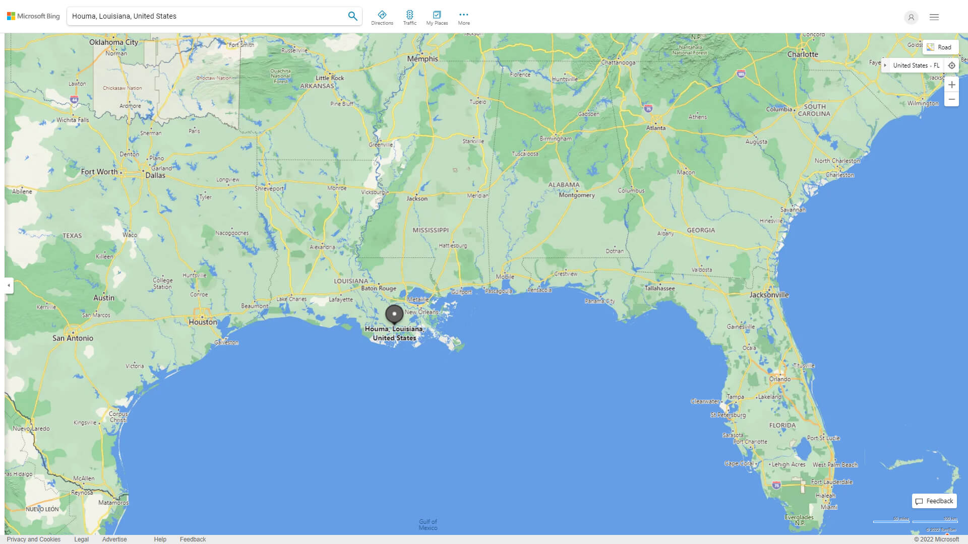 Houma, Louisiana Map