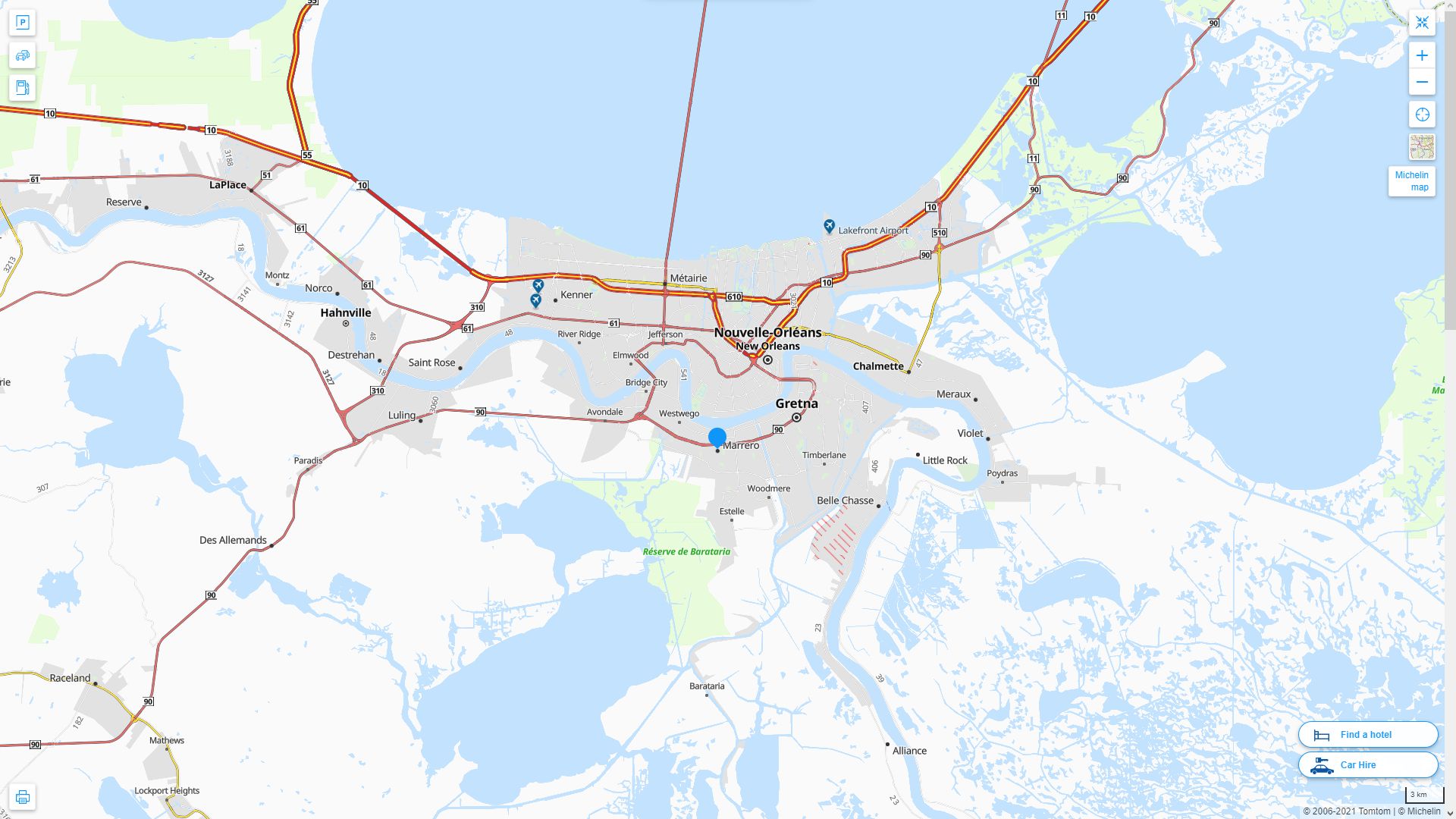 Marrero, Louisiana Map