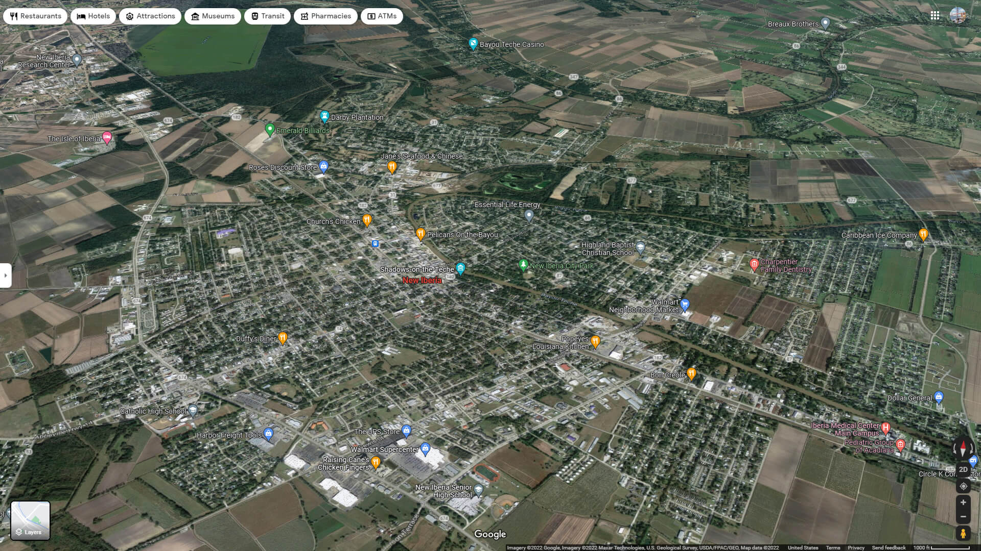 New Iberia, Louisiana Map