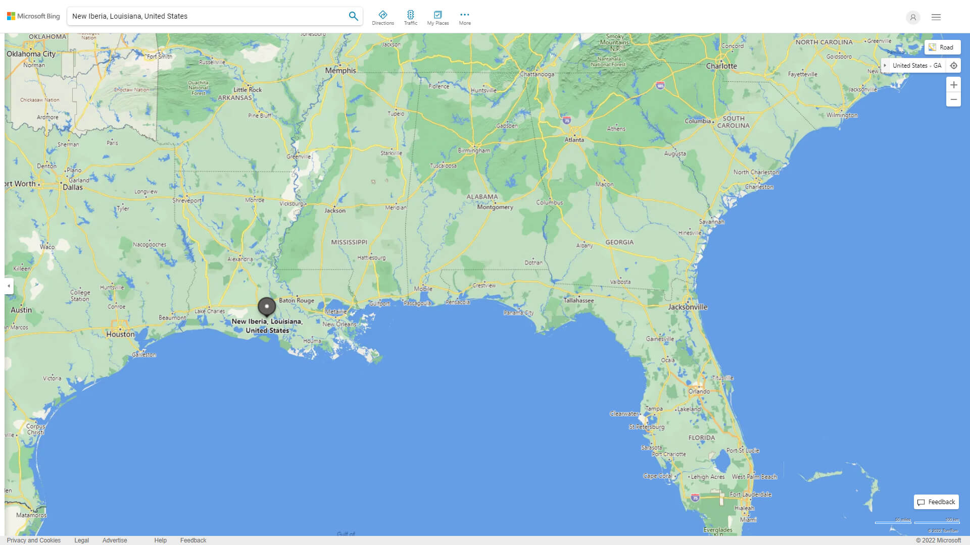New Iberia, Louisiana Map