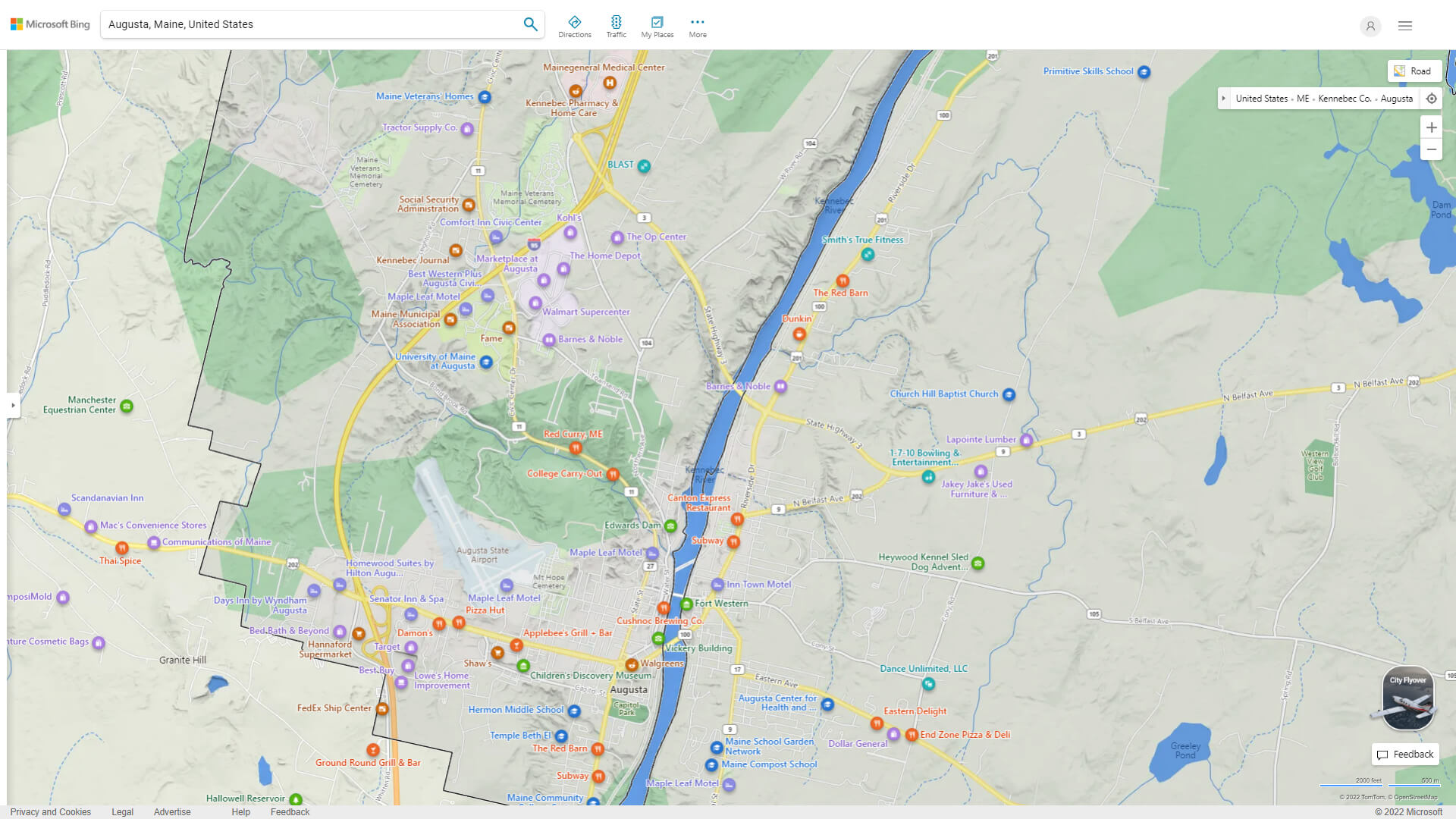 Augusta Maine Map - United States