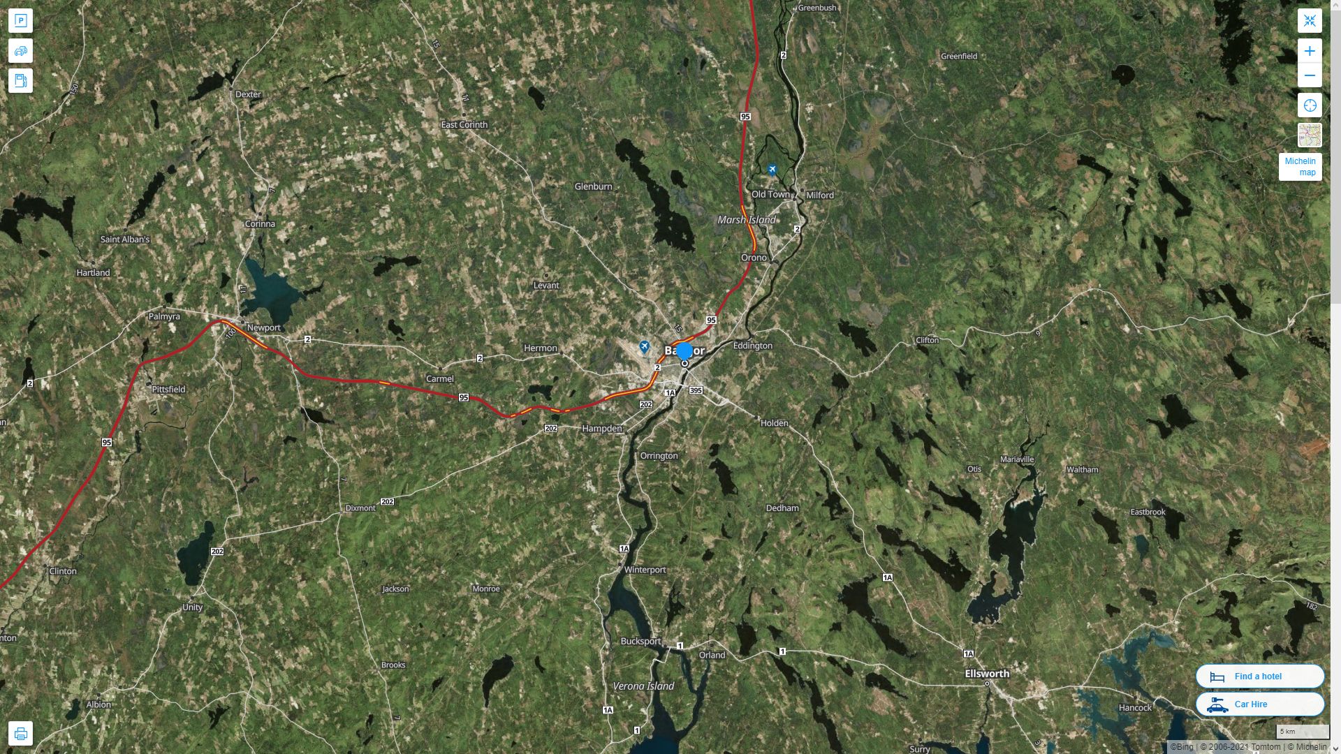 Bangor, Maine Map