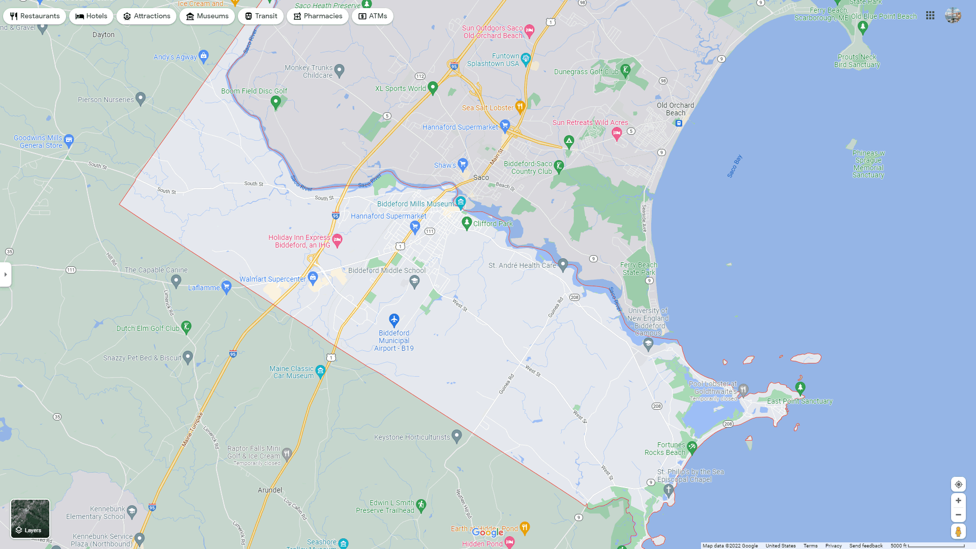 Biddeford, Maine Map