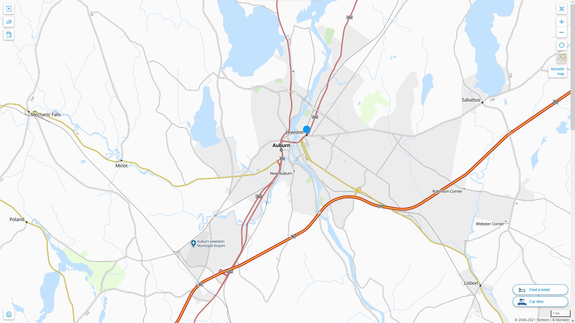 Lewiston Maine Map - United States