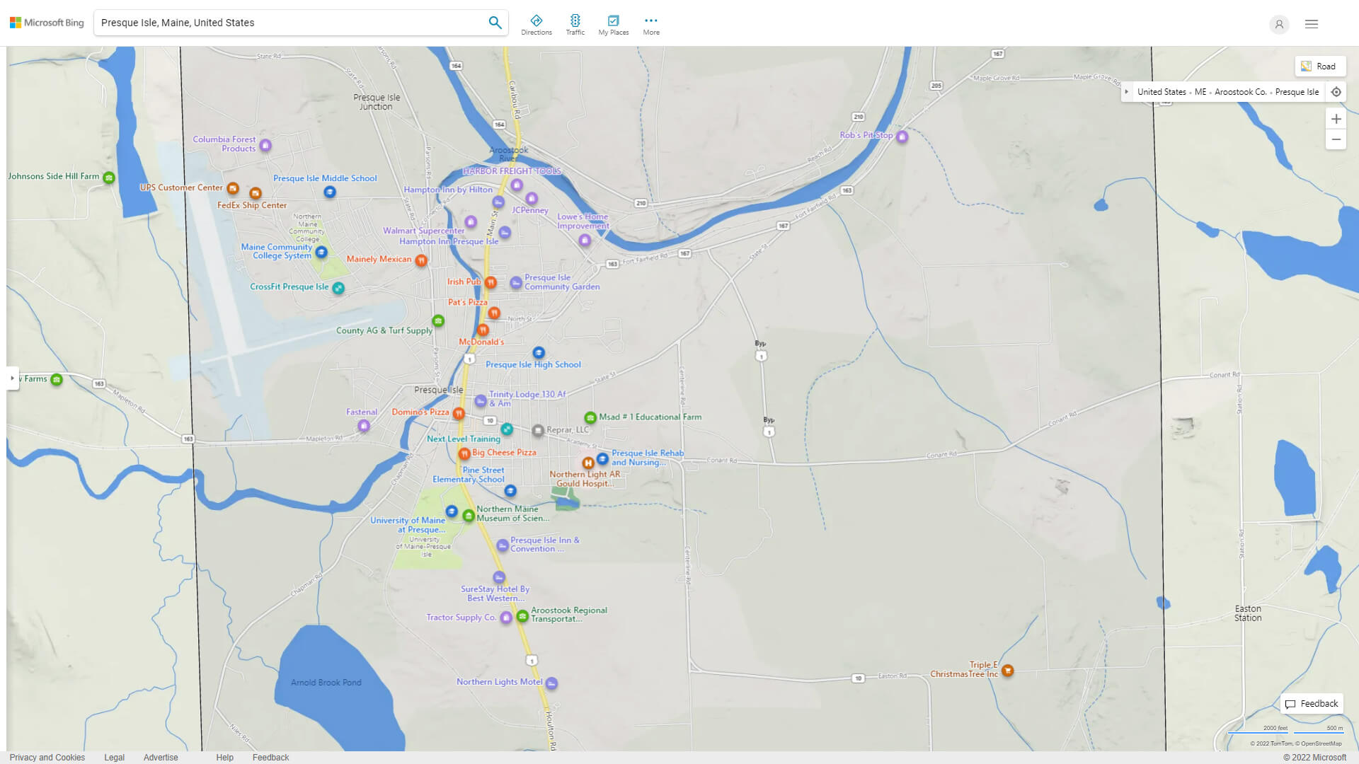 Presque Isle, Maine Map