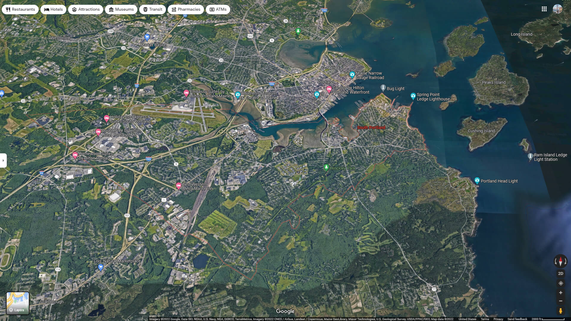 South Portland, Maine Map